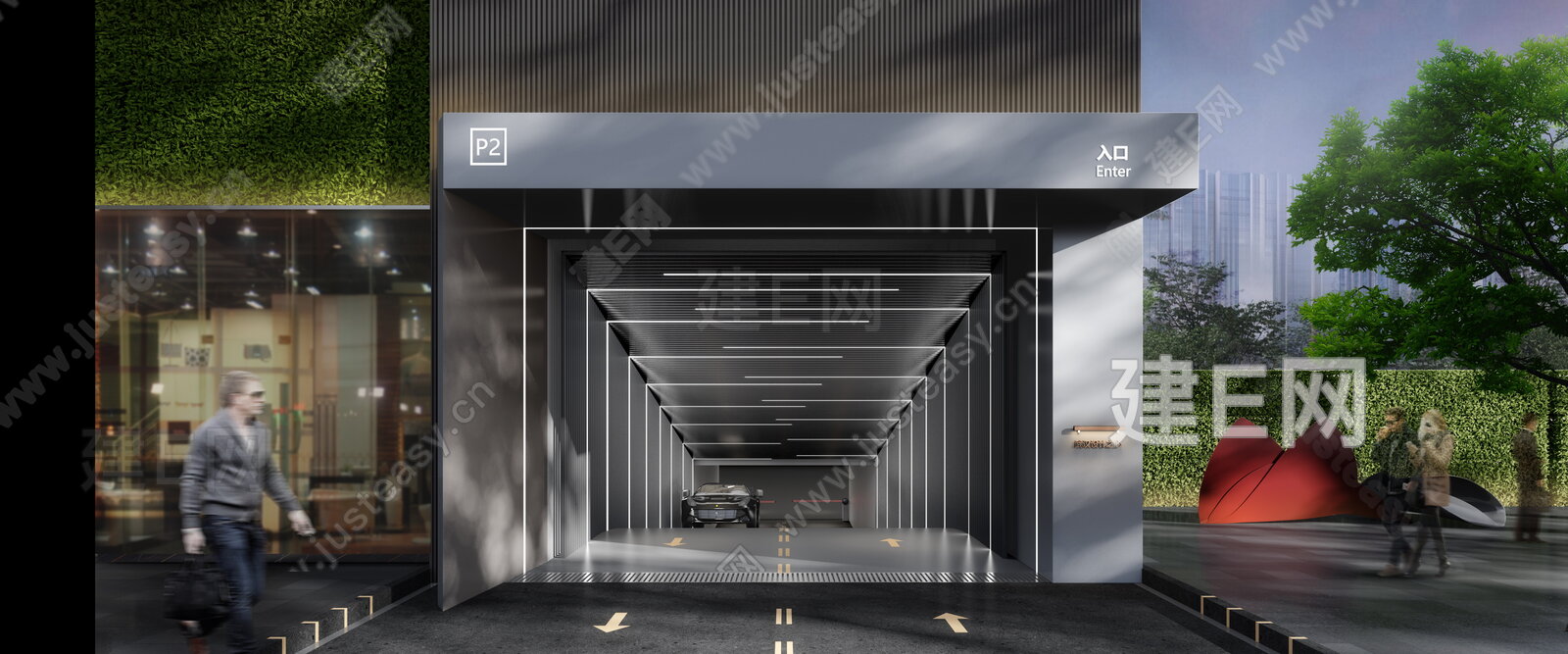 【现代停车场入口3d模型】建e网现代停车场入口3d模型下载 Id112810439 打造3d现代停车场入口模型免费下载平台