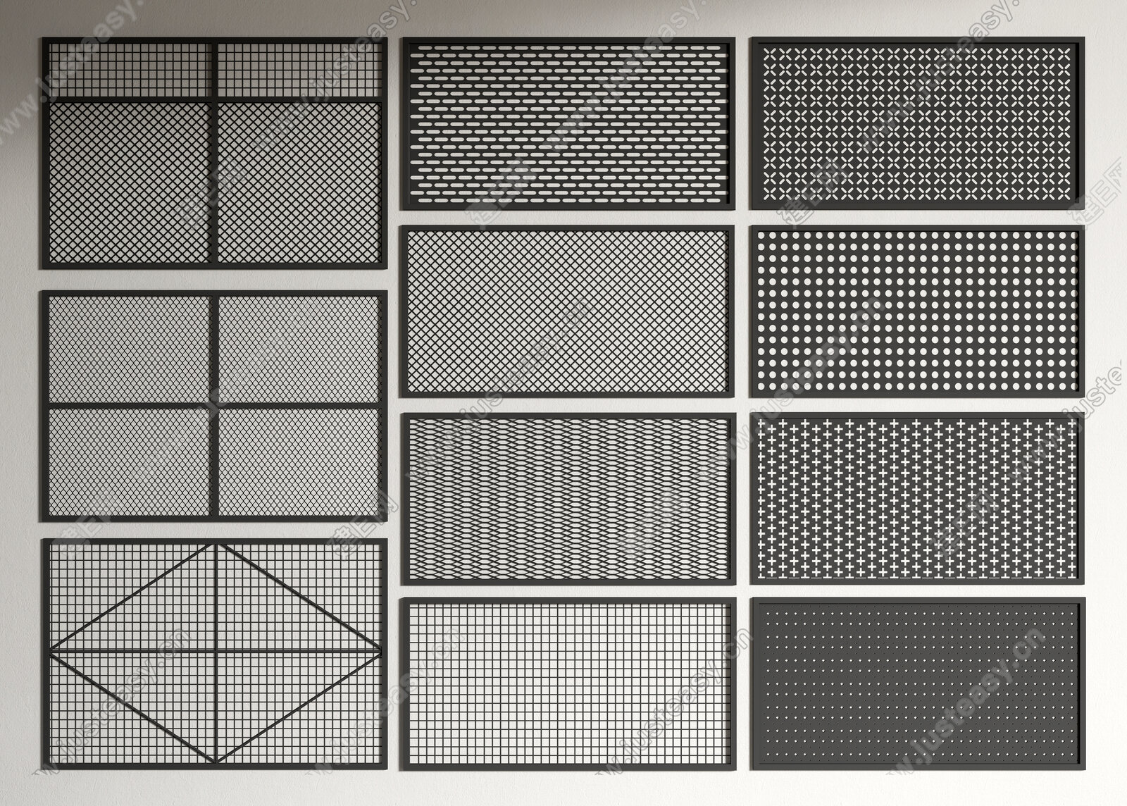 现代围栏模型SU模型下载[ID:117199243]_建E室内设计网