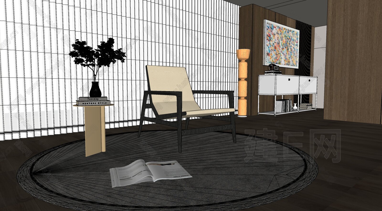 Poliform 现代休闲椅 模型SU模型下载[ID:117330342]_建E室内设计网