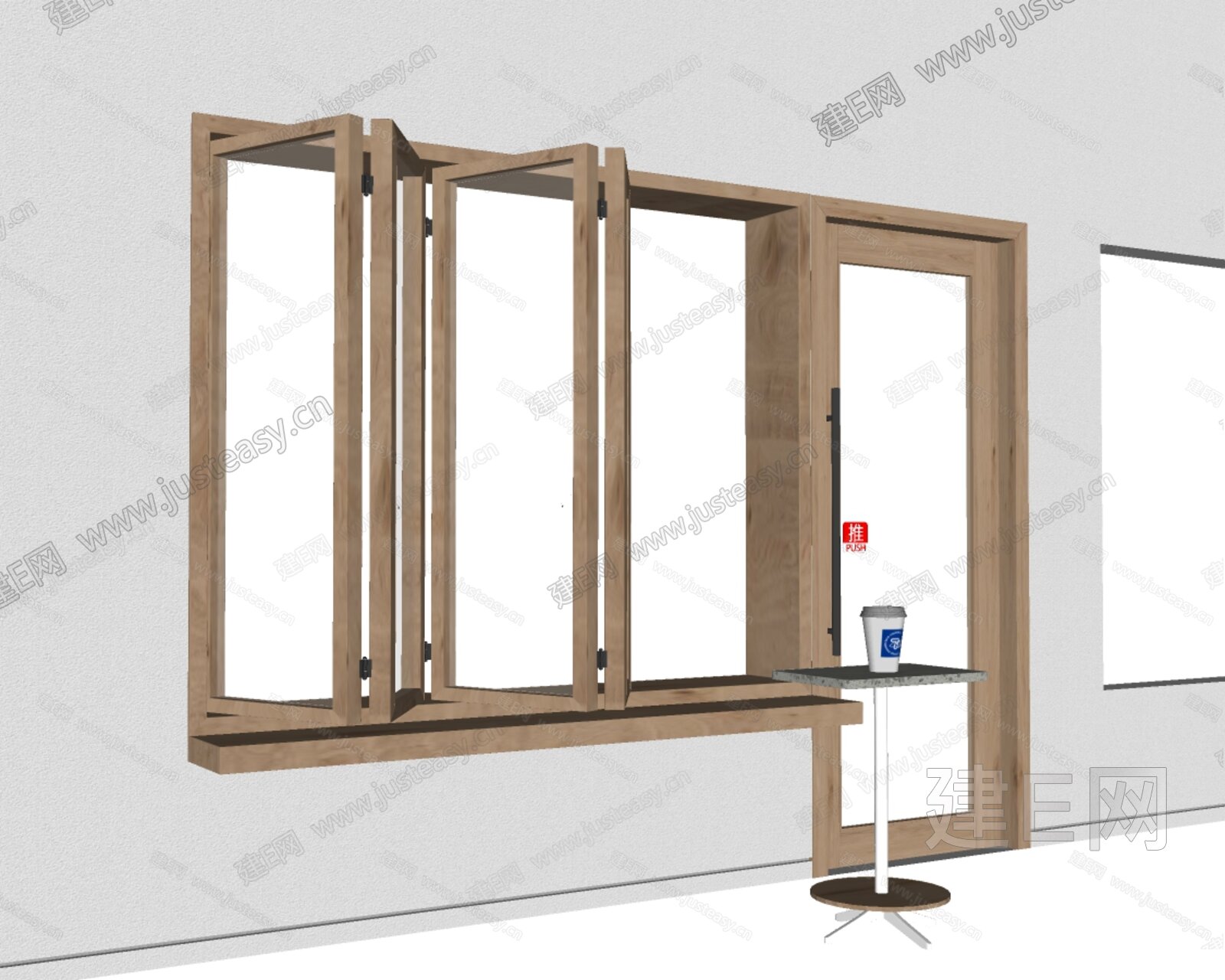 折叠窗模型SU模型下载[ID:103043110]_建e网su模型