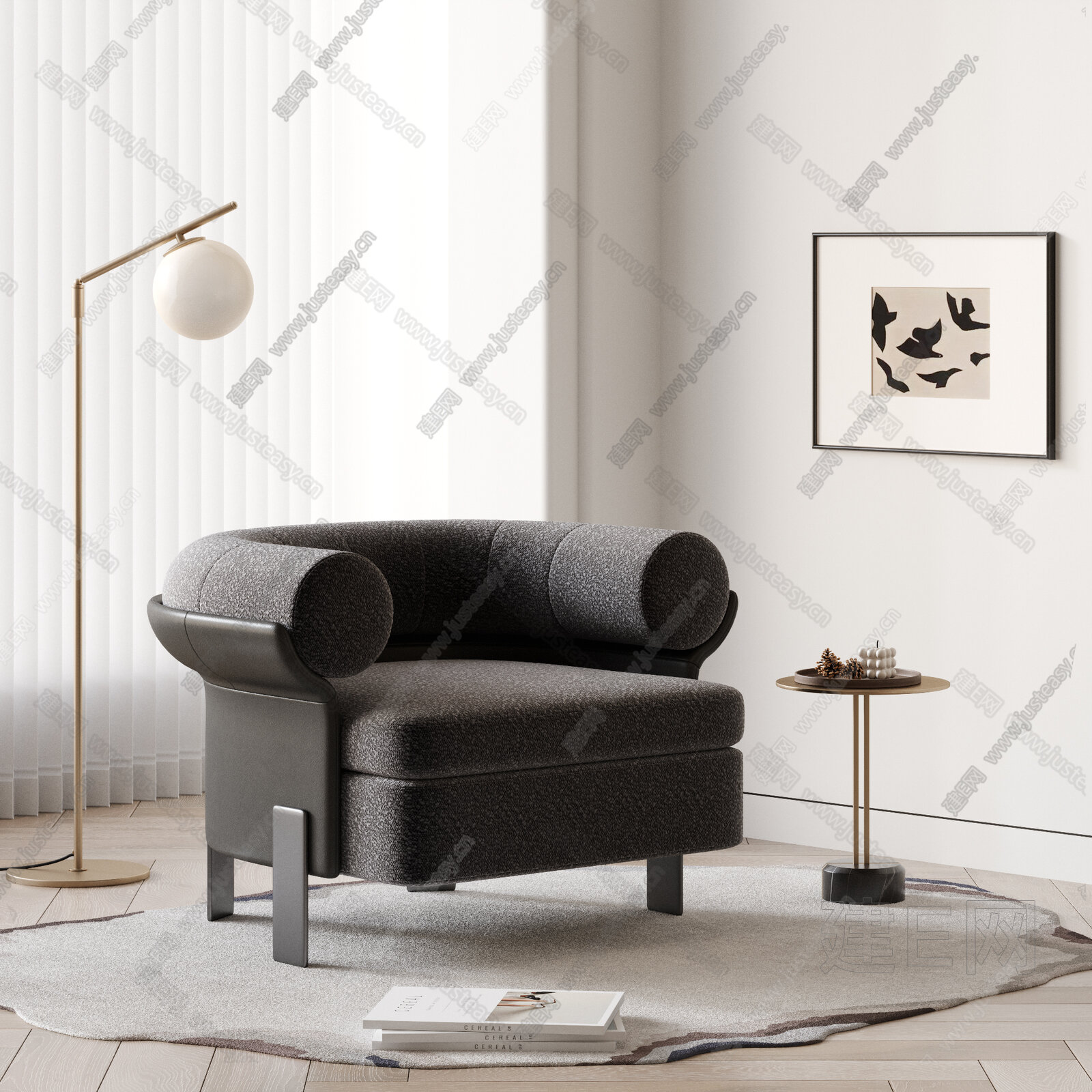 MINOTTI Mattia 现代休闲椅模型SU模型下载[ID:104681568]_建e网su模型