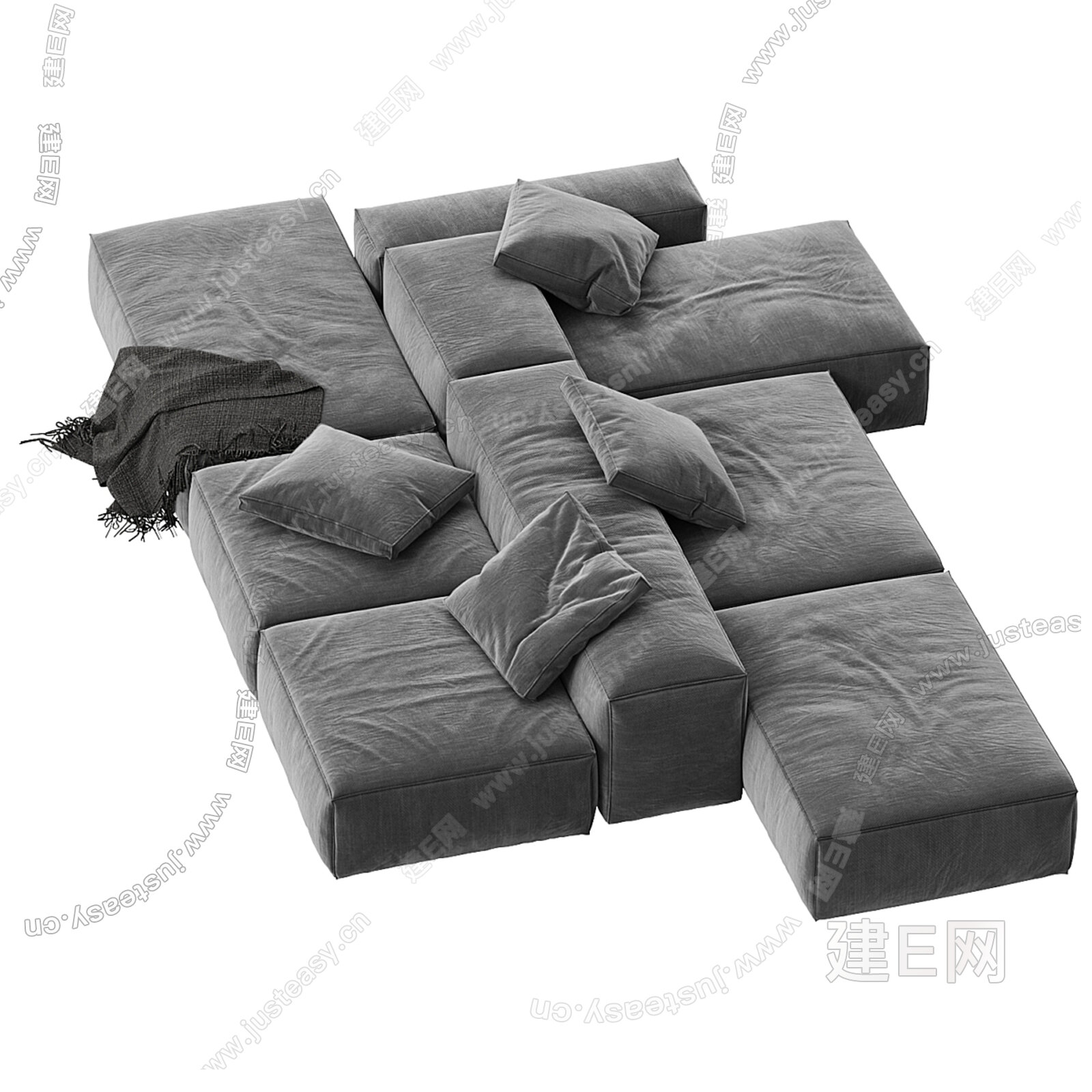 【现代模块沙发3d模型】建e网现代模块沙发3d模型下载 Id112220393 打造3d现代模块沙发模型免费下载平台