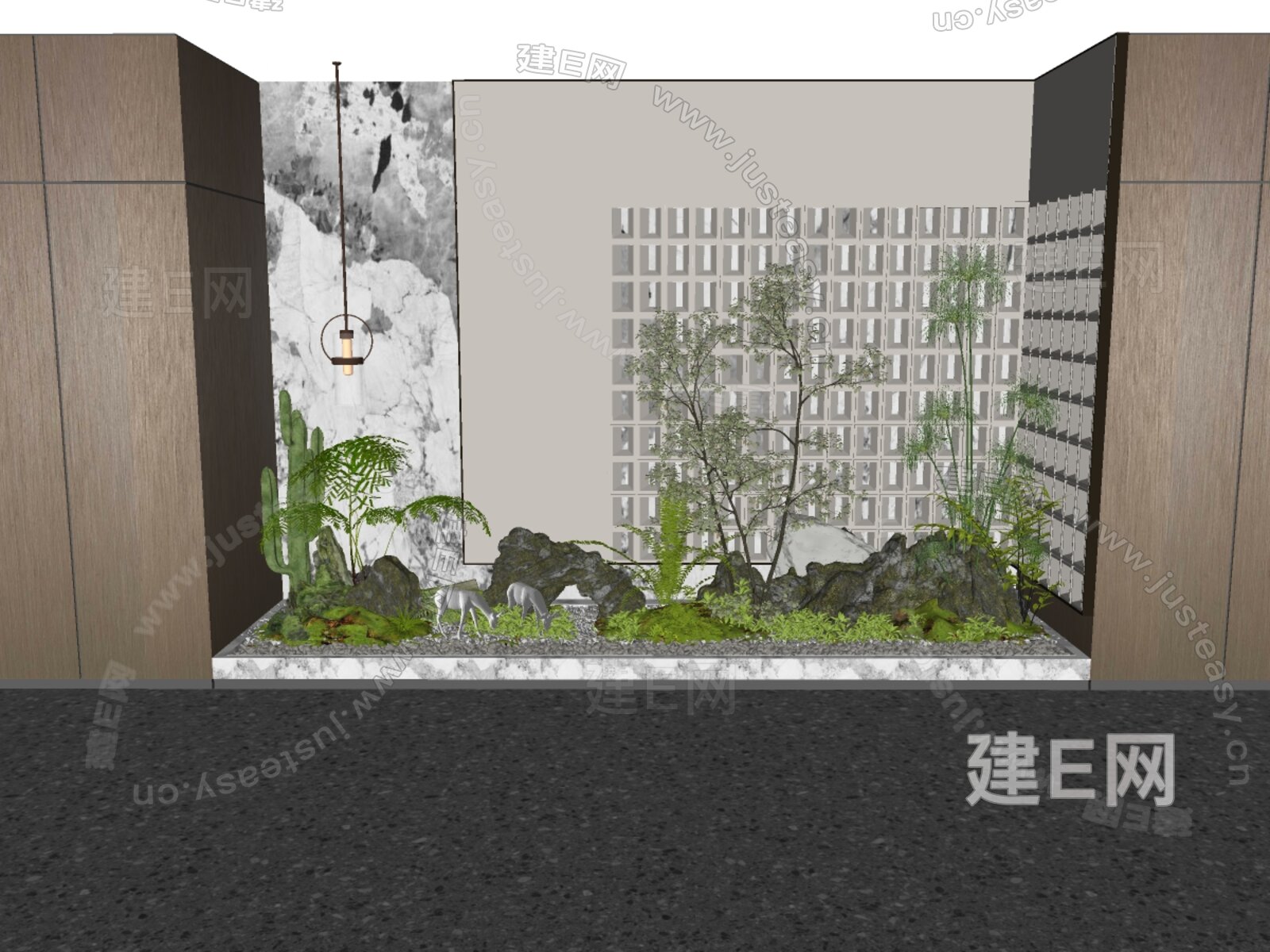 景观小品模型SU模型下载[ID:105665437]_建e网su模型