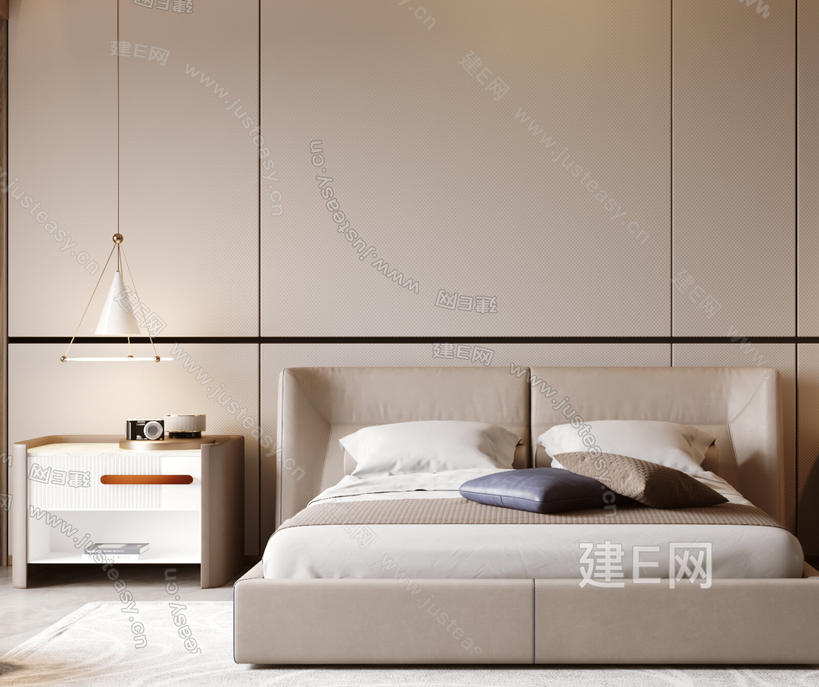 现代卧室模型SU模型下载[ID:107762553]_建e网su模型