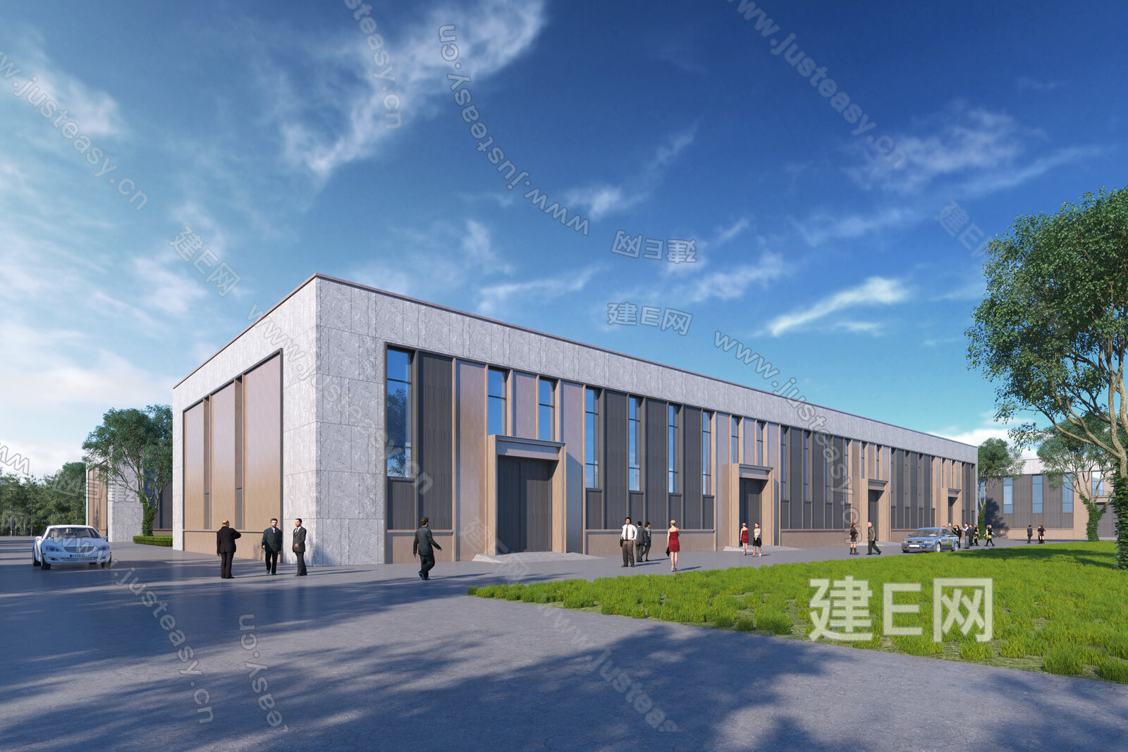 现代厂房模型SU模型下载[ID:107696934]_建e网su模型