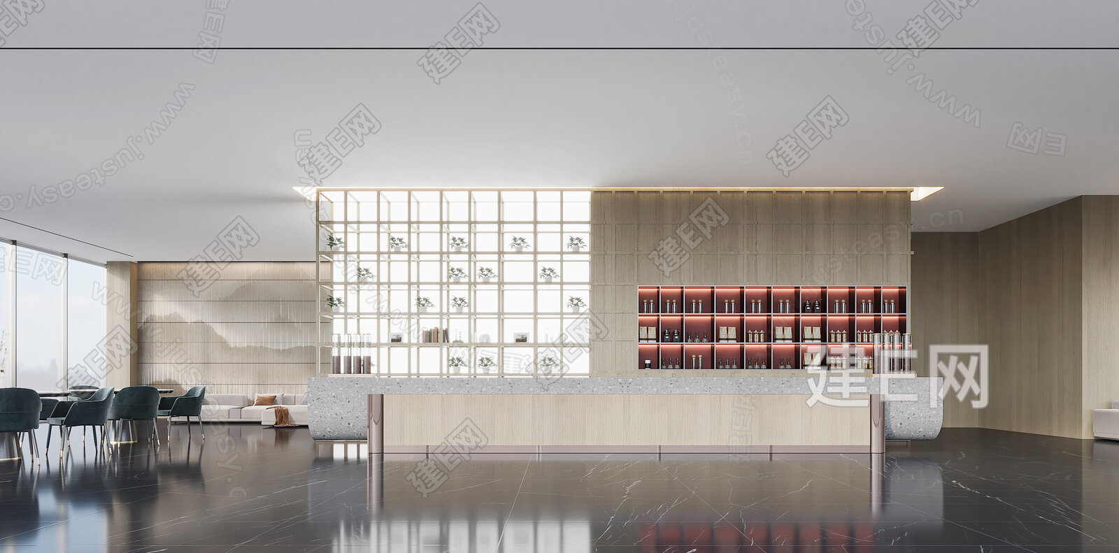 【酒店前台接待3d模型】建e网酒店前台接待3d模型下载 Id110779191 打造3d酒店前台接待模型免费下载平台