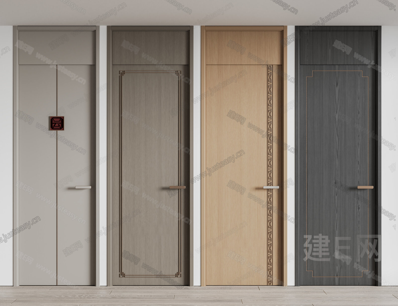 【新中式门组合3d模型】建e网新中式门组合3d模型下载 Id115628595 打造3d新中式门组合模型免费下载平台
