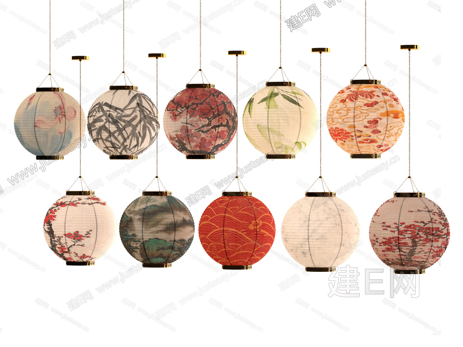 日式灯笼模型SU模型下载[ID:114512511]_建E室内设计网