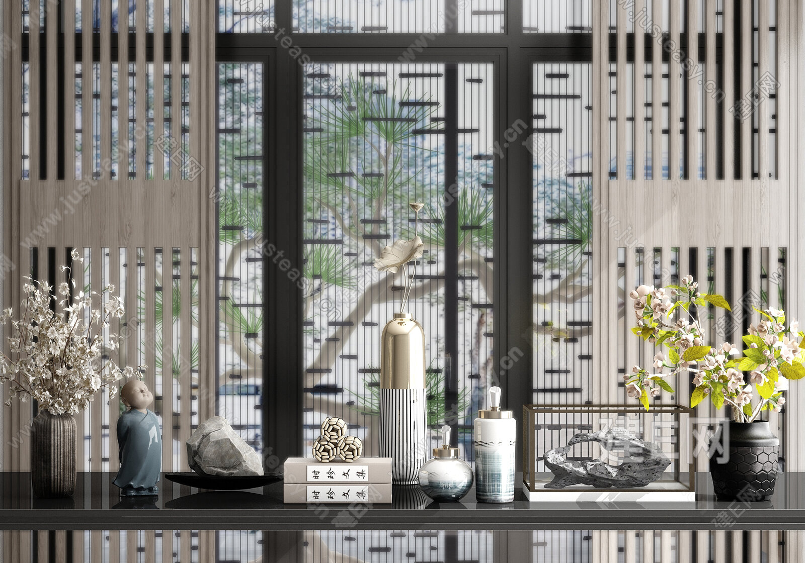 【新中式饰品摆件组合3d模型】建e网新中式饰品摆件组合3d模型下载 Id114253124 打造3d新中式饰品摆件组合模型免费下载平台