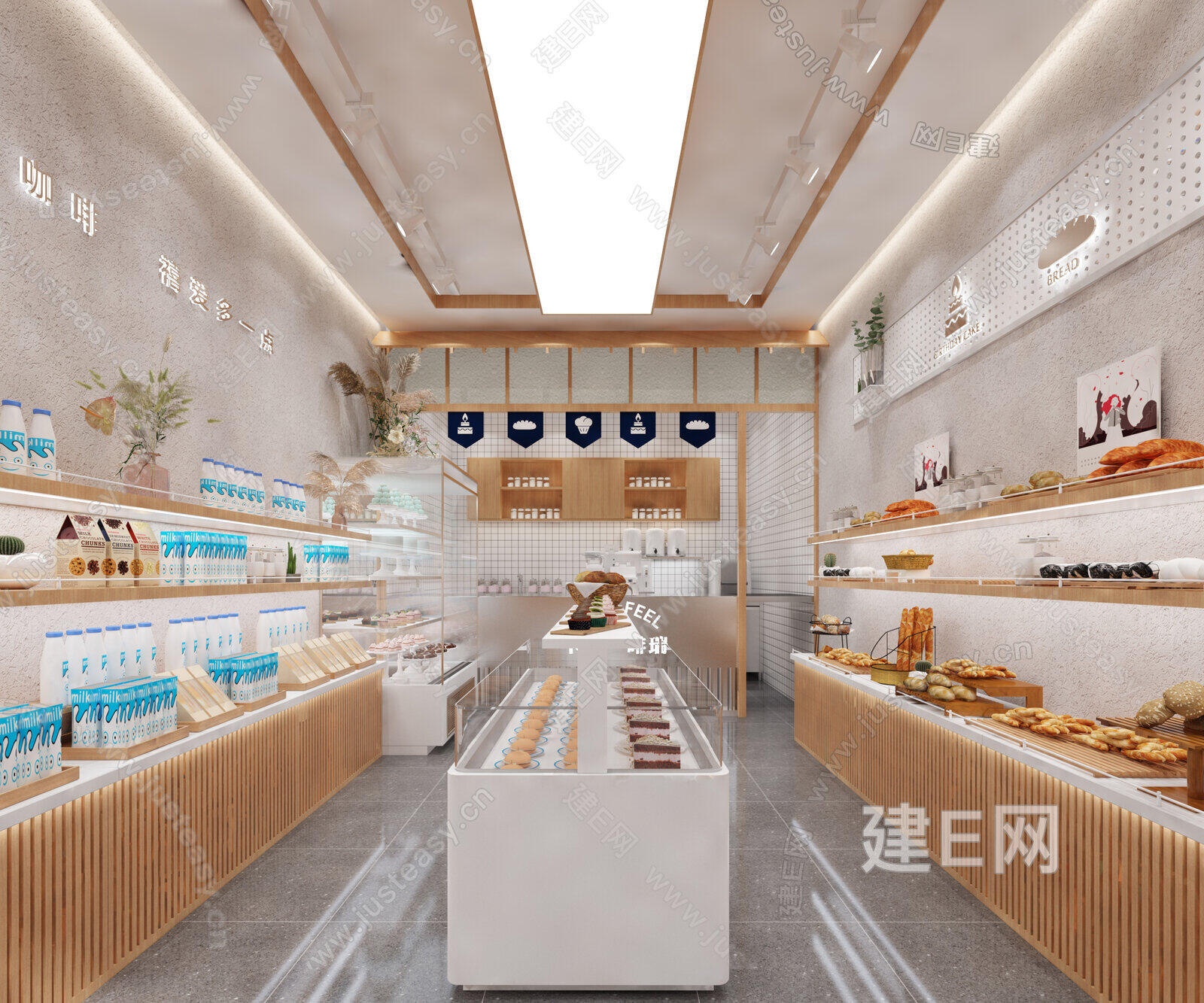 【现代原木风咖啡厅3d模型】建e网现代原木风咖啡厅3d模型下载 Id111238638 打造3d现代原木风咖啡厅模型免费下载平台
