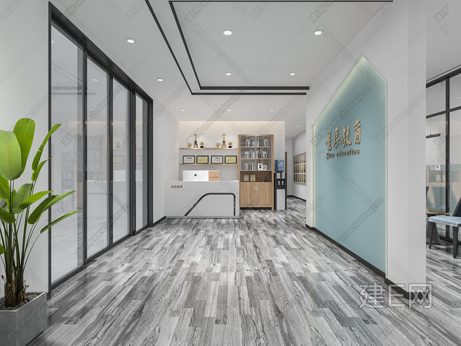 现代教育机构模型SU模型下载[ID:106714930]_建e网su模型