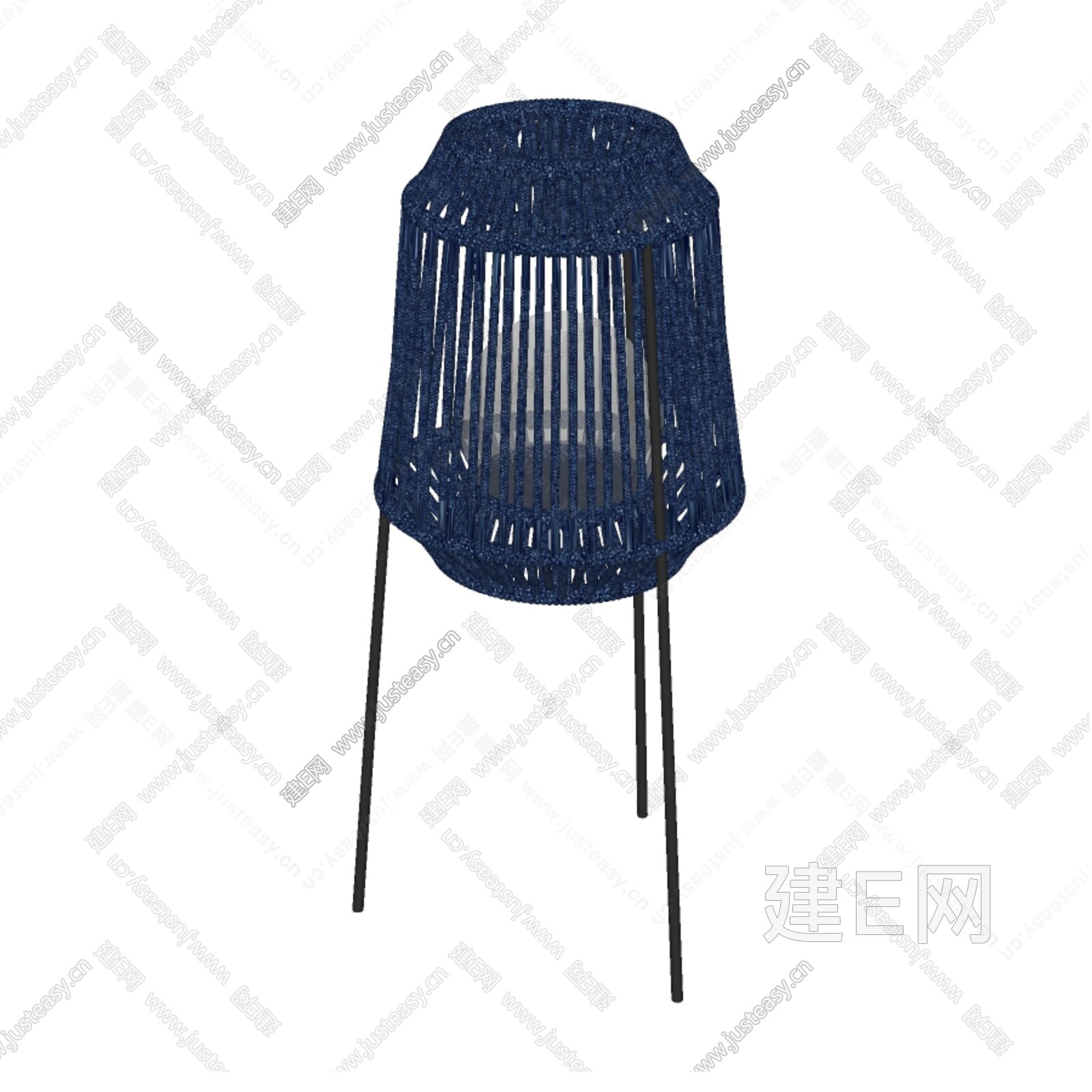riral 现代编织蓝落地灯 模型SU模型下载[ID:115627301]_建e网su模型