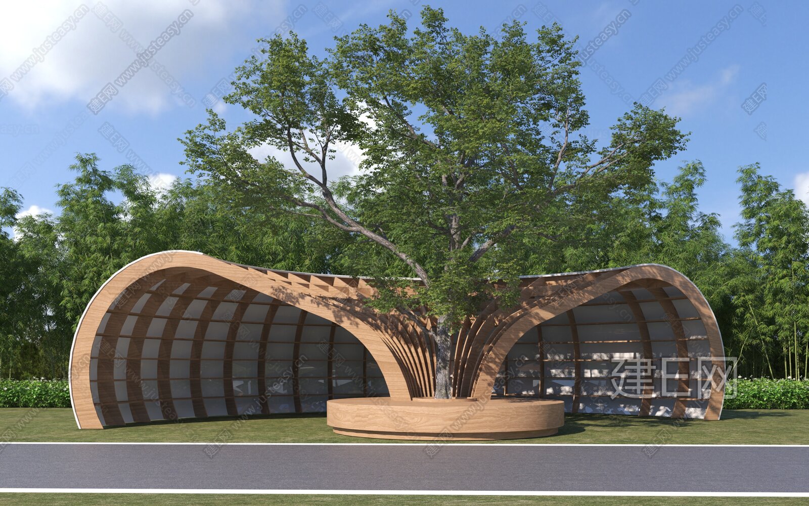 【现代异形编藤竹构格栅景观廊架3d模型】建e网现代异形编藤竹构格栅景观廊架3d模型下载 Id112680101 打造3d现代异形编藤竹构