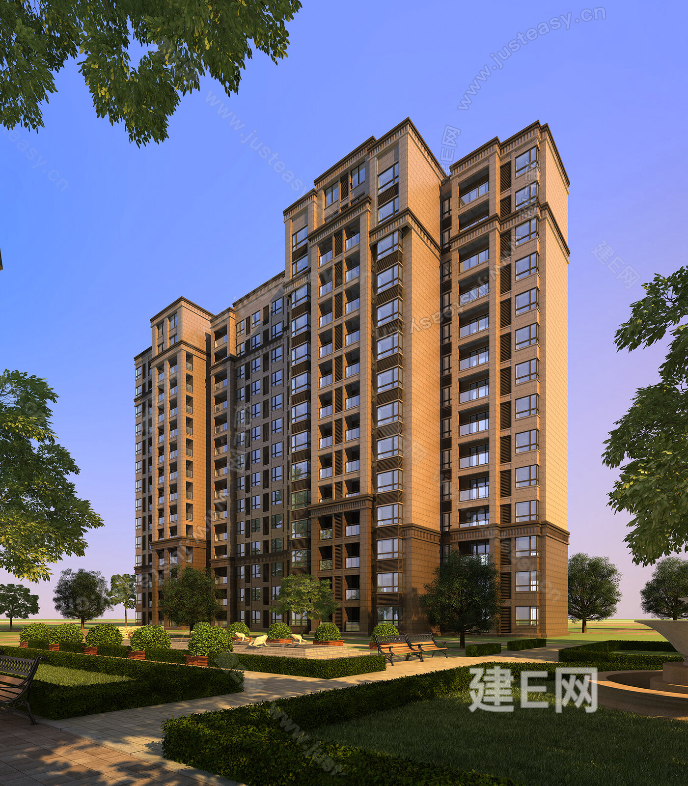 【欧式古典高层住宅外观3d模型】建e网_欧式古典高层住宅外观3d模型下载[ID:107175768]_打造3d欧式古典高层住宅外观模型免费下载平台