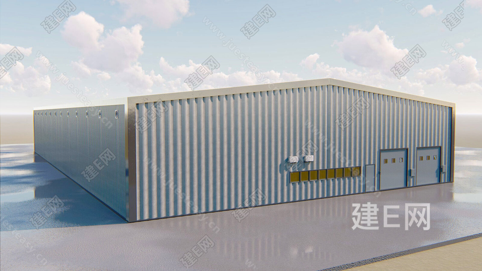 【现代钢结构仓库3d模型】建e网现代钢结构仓库3d模型下载 Id116023068 打造3d现代钢结构仓库模型免费下载平台