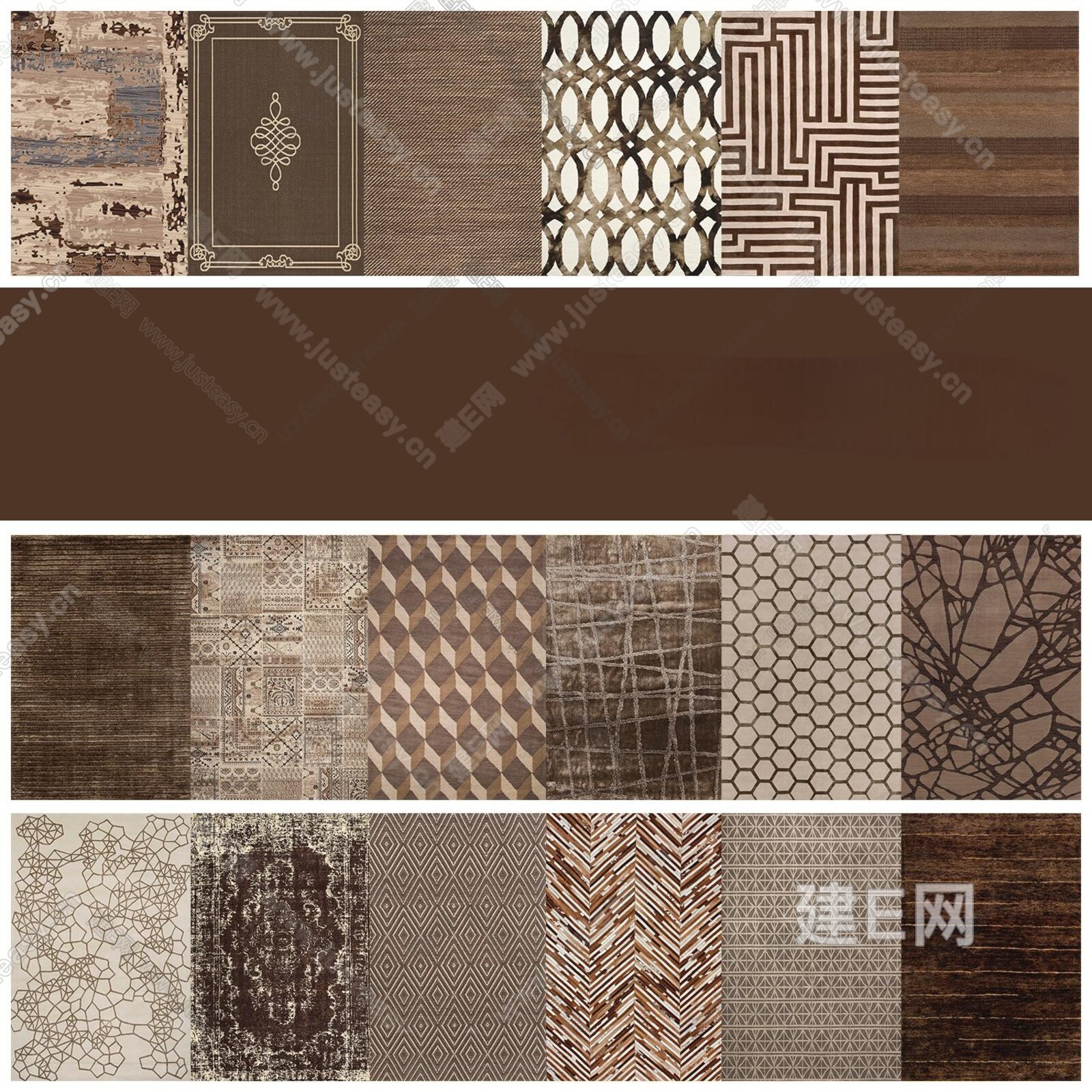 侘寂花纹地毯合集模型SU模型下载[ID:116806868]_建e网su模型