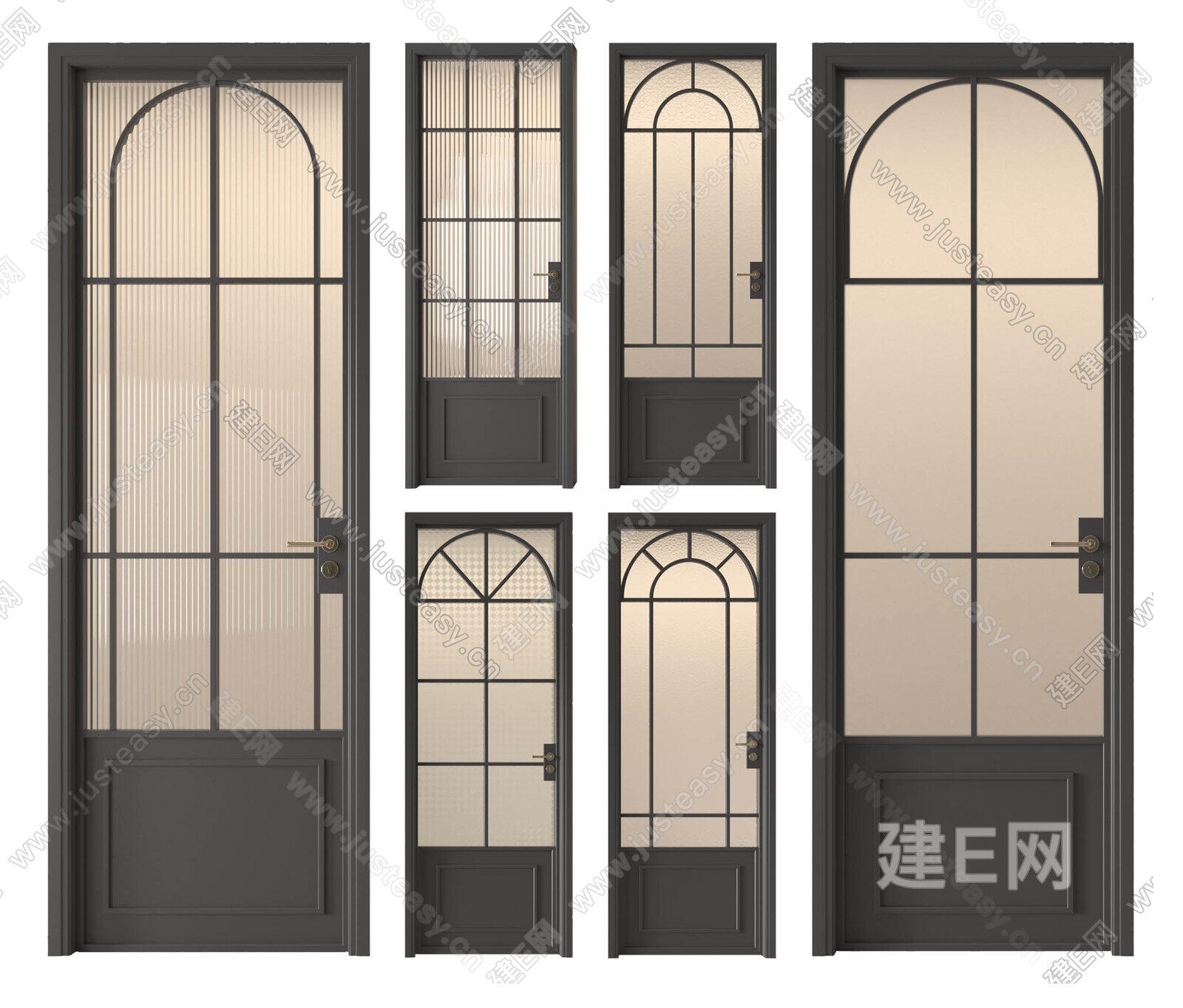法式玻璃门 意式玻璃门 玻璃门 单开门 卫生间门 厨房门 中古门3d模型下载 Id102065411 建e网3d模型