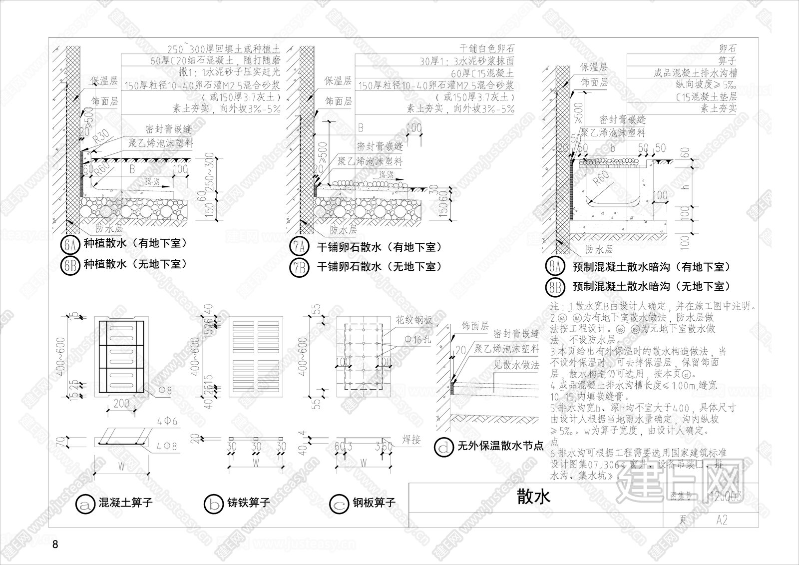 散水做法12J003规范图集|CAD施工图CAD施工图下载[ID:114835535]_建e施工图