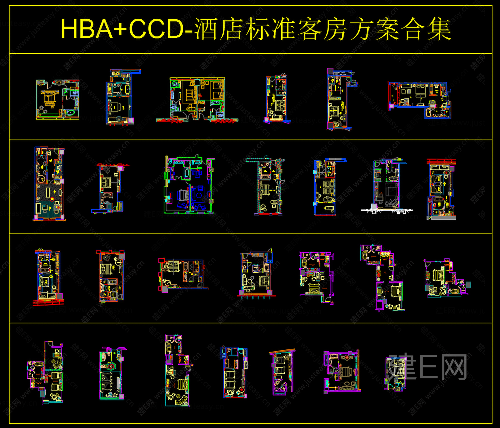 HBA+CCD-标准客房方案|CAD施工图施工图下载_施工图HBA+CCD-标准客房方案|CAD施工图下载_施工图HBA+CCD-标准客房方案|CAD施工图免费下载_建E室内设计网