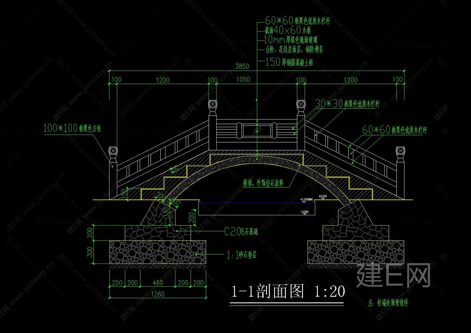 中式石拱桥详图|CAD施工图施工图下载_施工图中式石拱桥详图|CAD施工图下载_施工图中式石拱桥详图|CAD施工图免费下载_建E室内设计网