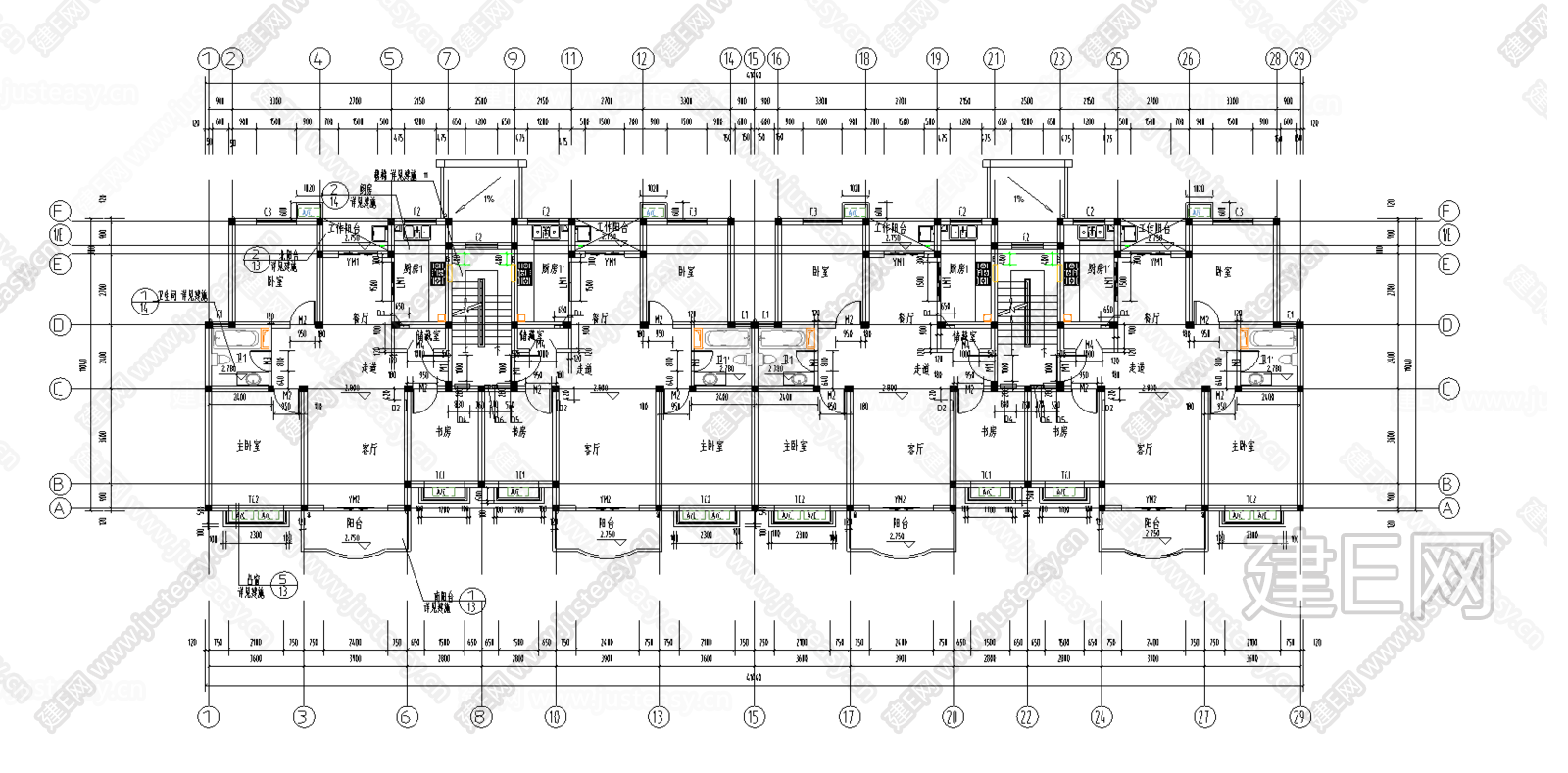 几套多层住宅施工图_t3CAD施工图下载[ID:112345196]_建e施工图