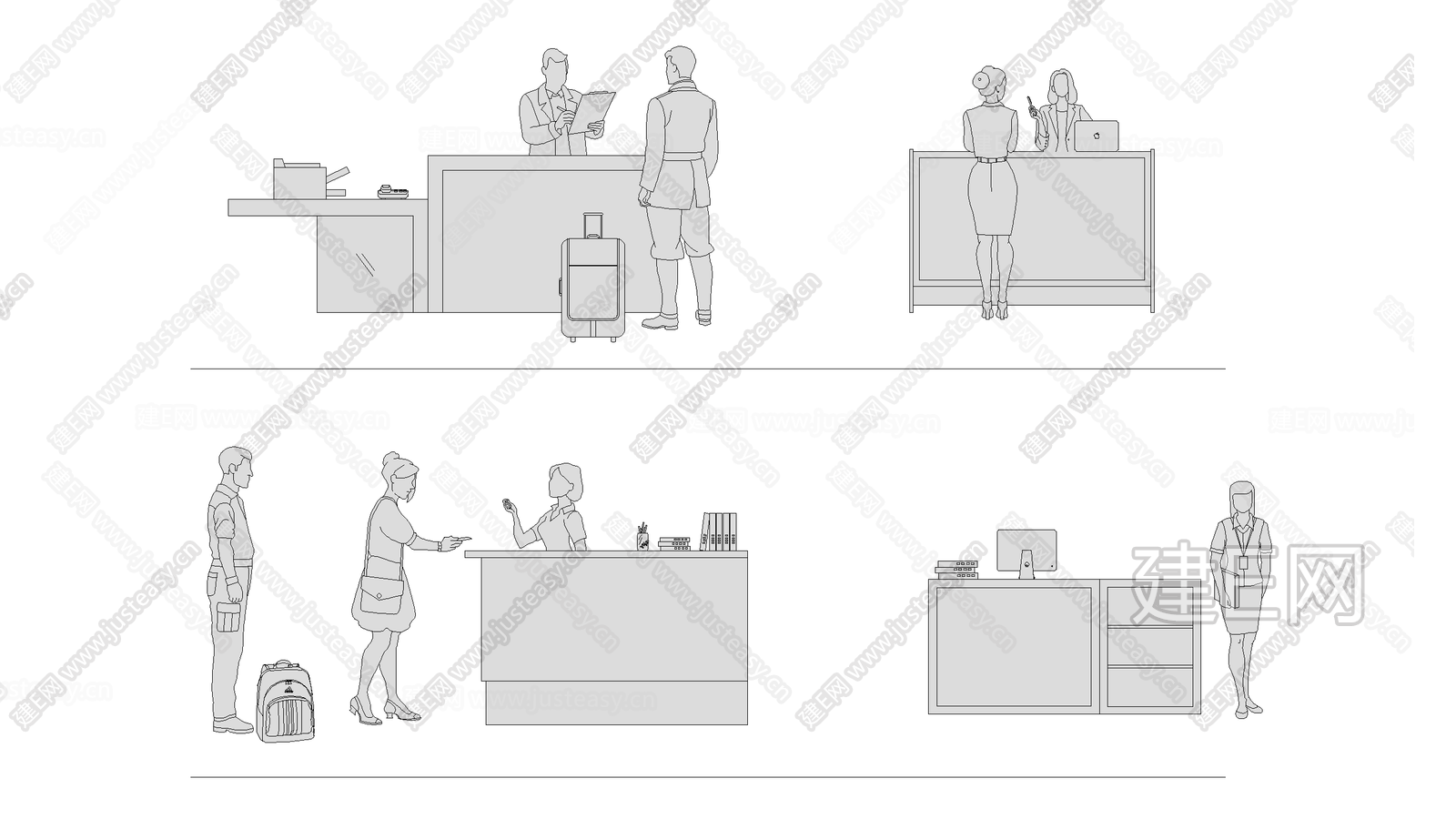 接待柜台施工图下载_施工图接待柜台下载_施工图接待柜台免费下载_建E室内设计网