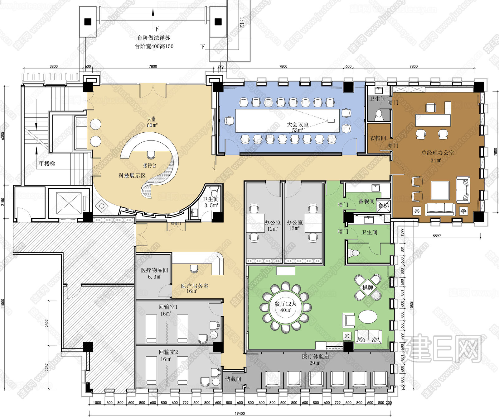 生物科技公司办公平面图施工图下载_施工图生物科技公司办公平面图下载_施工图生物科技公司办公平面图免费下载_建E室内设计网