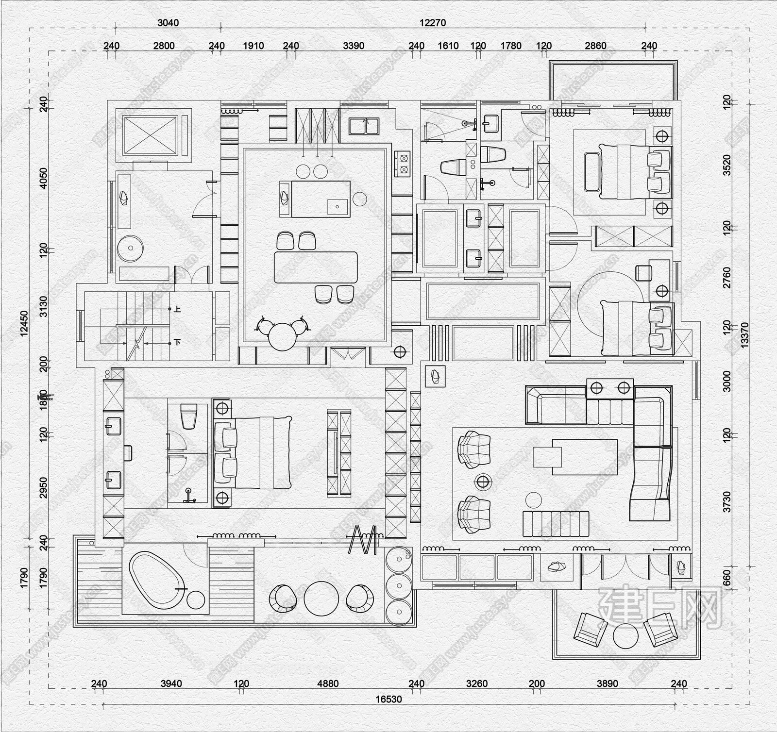 大平层户型CAD PSD施工图下载_施工图大平层户型CAD PSD下载_施工图大平层户型CAD PSD免费下载_建E室内设计网