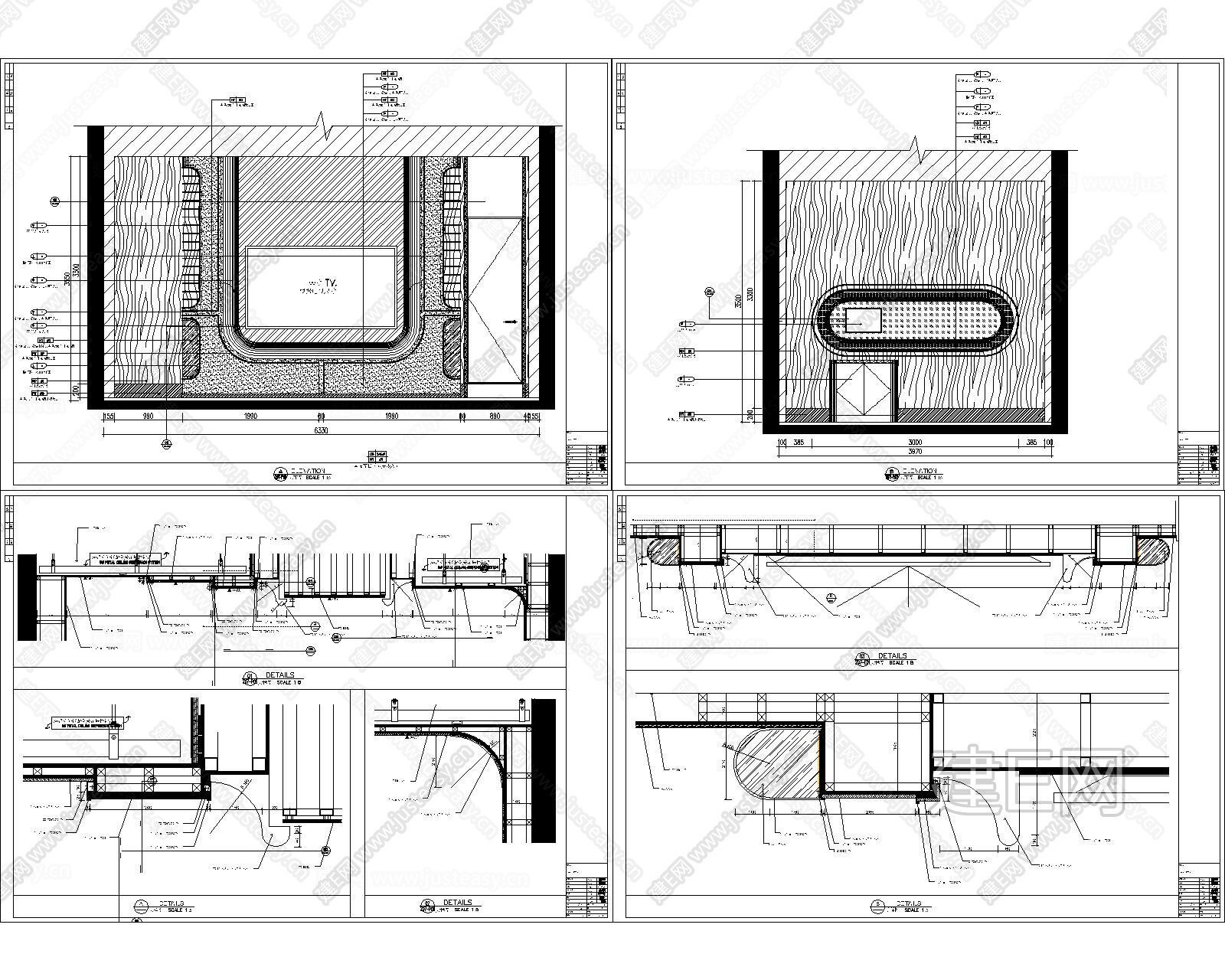 KTV包房CAD施工图下载_施工图KTV包房CAD下载_施工图KTV包房CAD免费下载_建E室内设计网