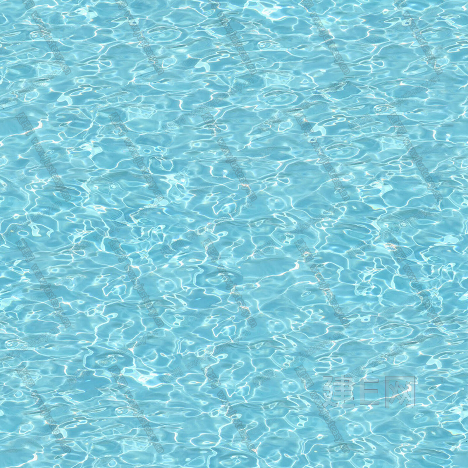 无缝蓝色游泳池水波纹水面水池纹理3d贴图下载[ID:101405505]_建E室内设计网