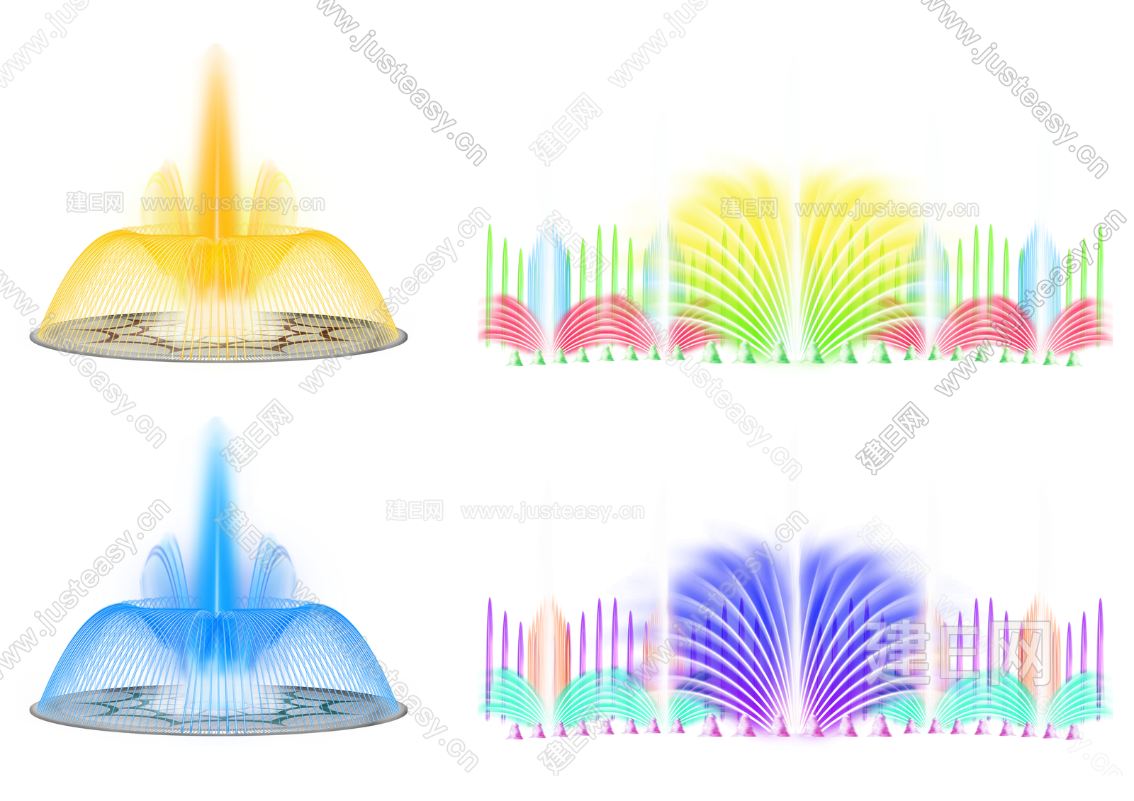 喷泉灯光免抠高清贴图3d贴图下载[ID:106190560]_建e贴图